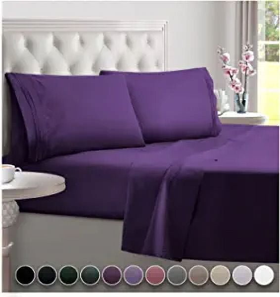 DREAMCARE - Bed Sheets Set - Queen Size Sheet with Side Pocket - 4pcs ...