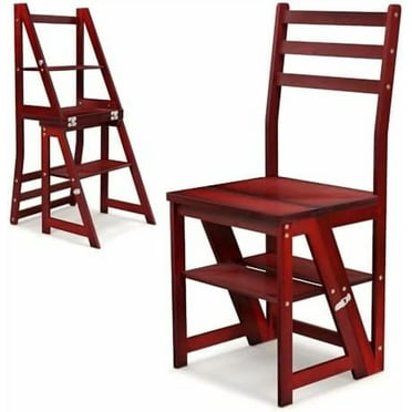 COSCO Stylaire Steel Retro Chair Step Stool with Flip-Up Vinyl Seat ...