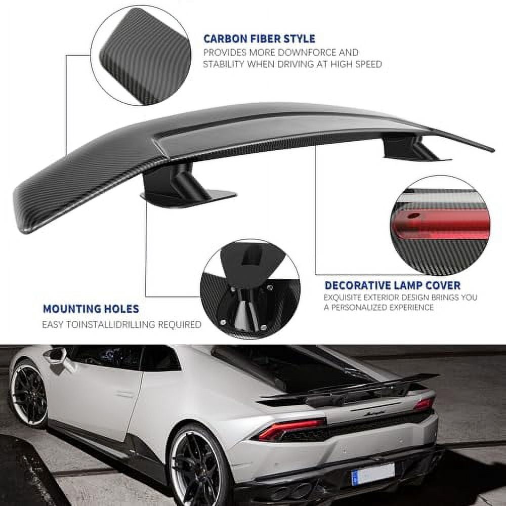 DREAMIZER 47" Universal Car Rear Trunk Spoiler Wing Carbon Fiber Sport Style W/Adhesive ...