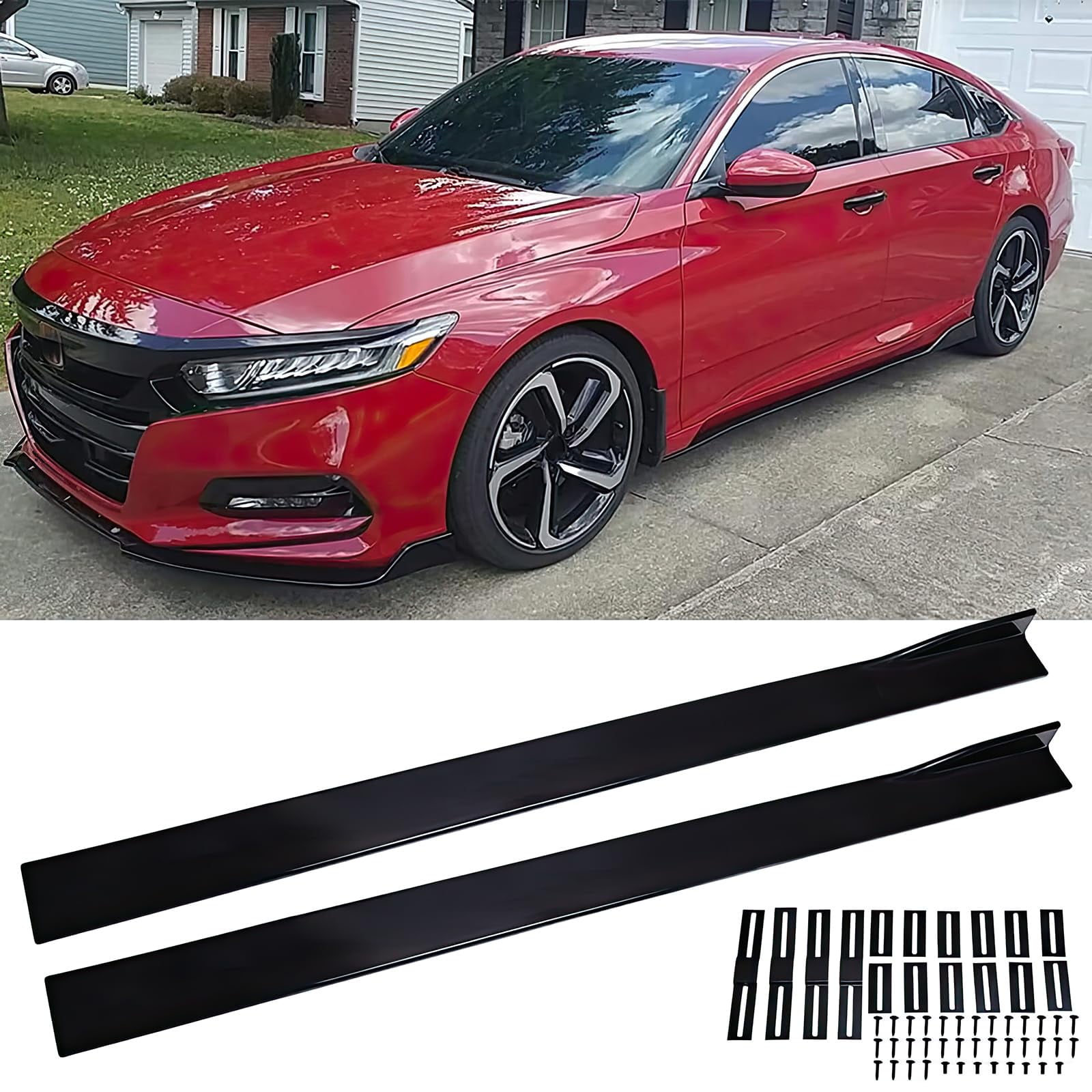 DREAMOTOR 2PCS Universal Car Side Skirts, 78.7" Side Extension Splitter ...