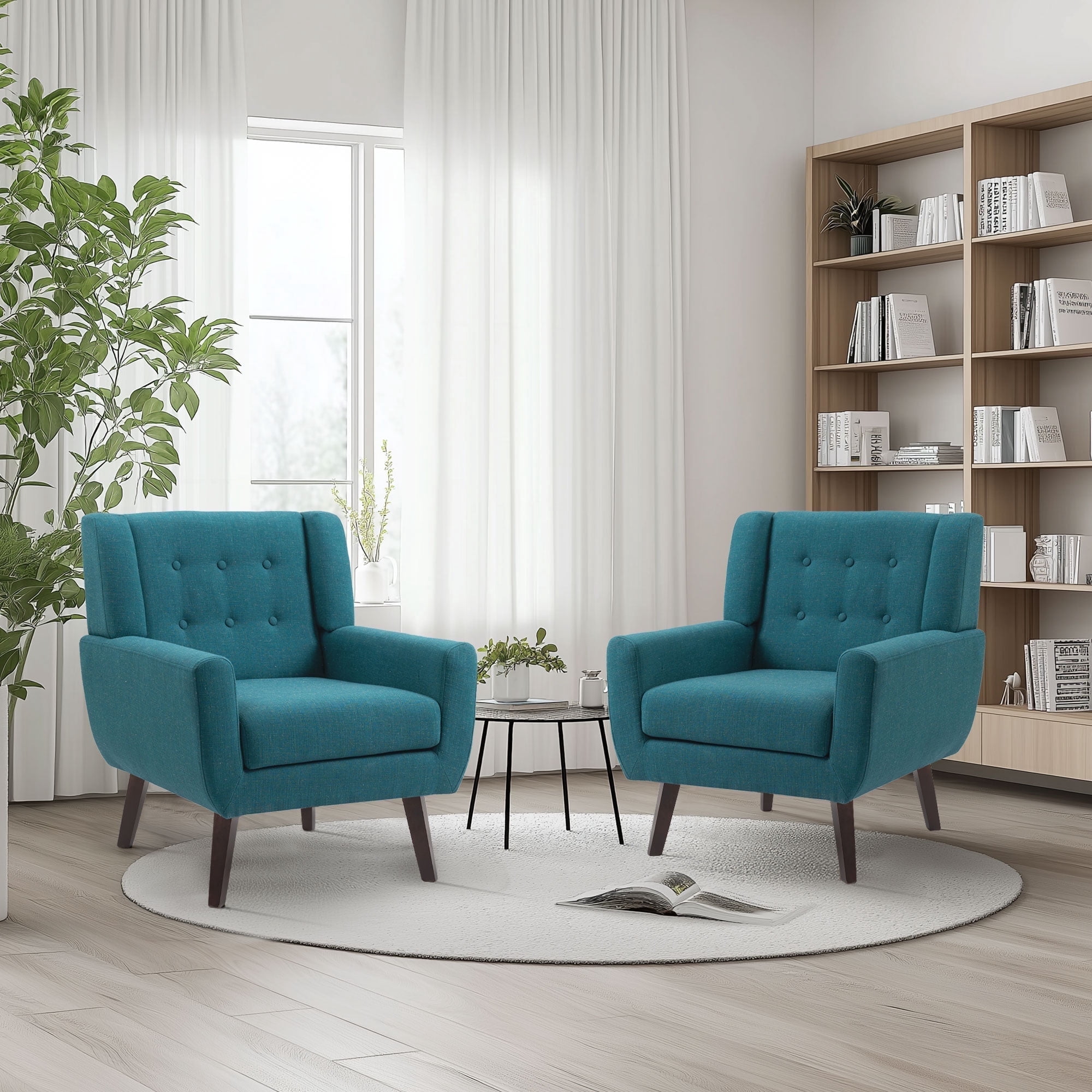 DREAMSIDEA Accent Chairs Set of 2 Modern Upholstered Armchair for ...