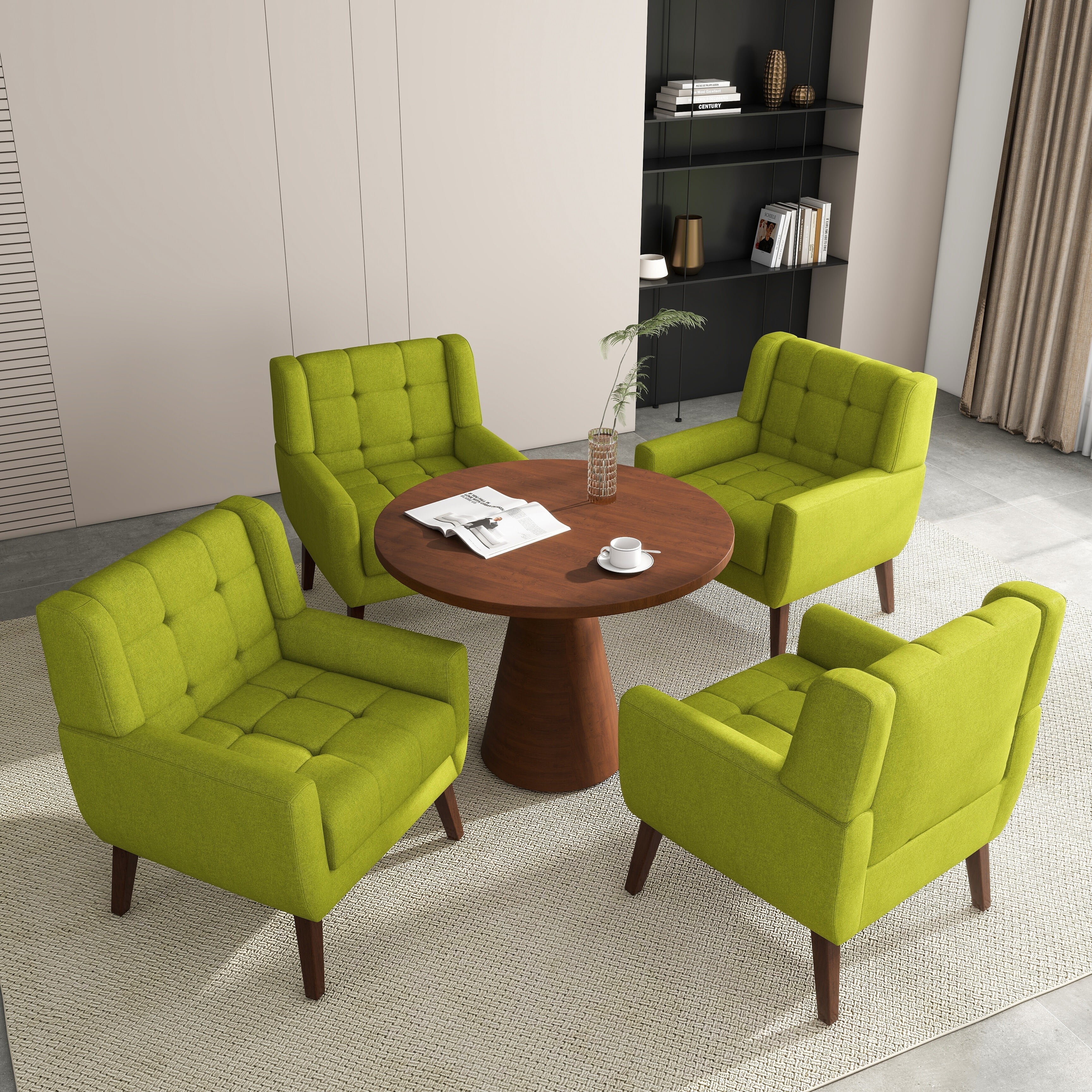DREAMSIDEA Modern Button Tufted Accent Chairs Set of 4 Upholstered ...