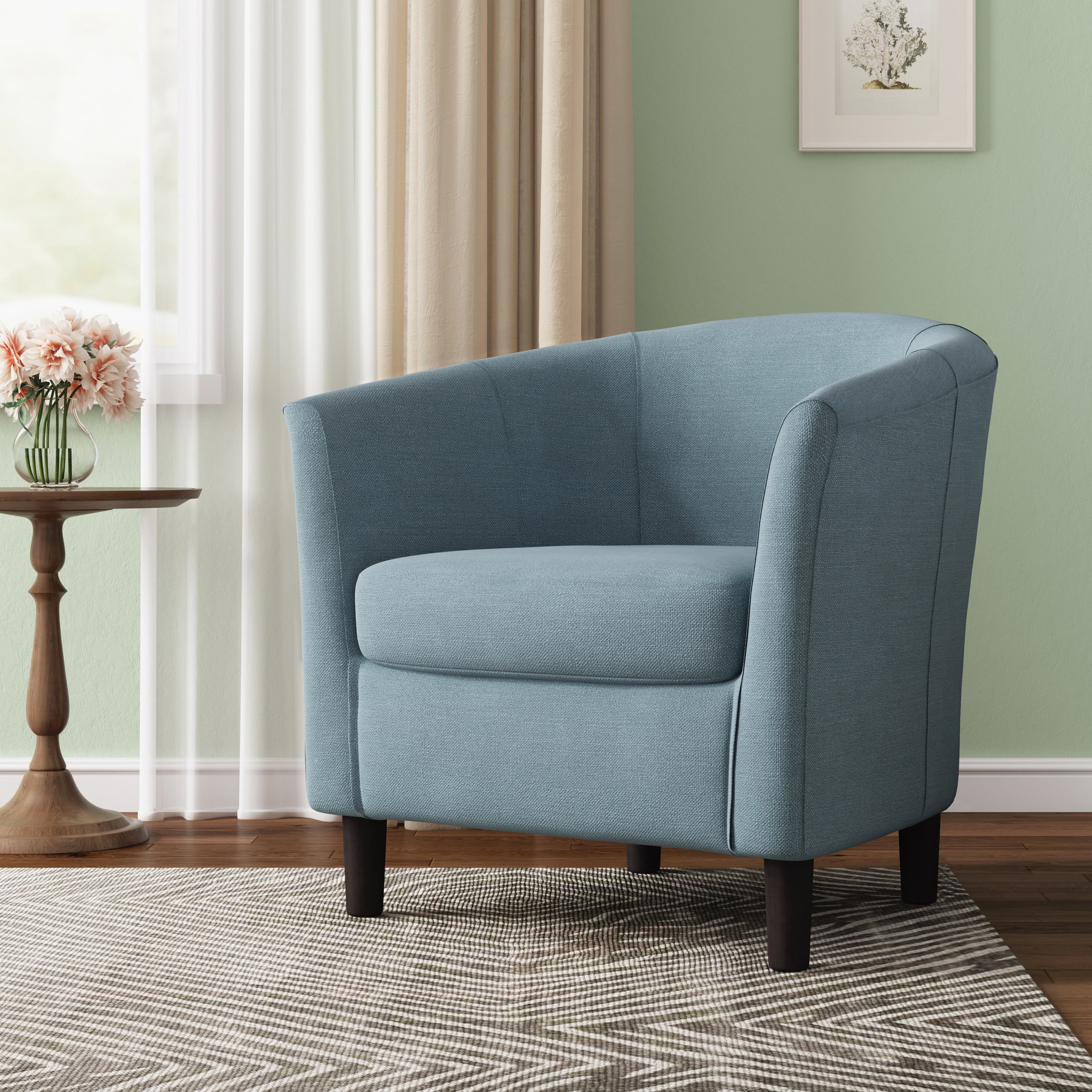 DREAMSIDEA Morden Upholstered Club Chair Barrel Accent Chair for Living ...