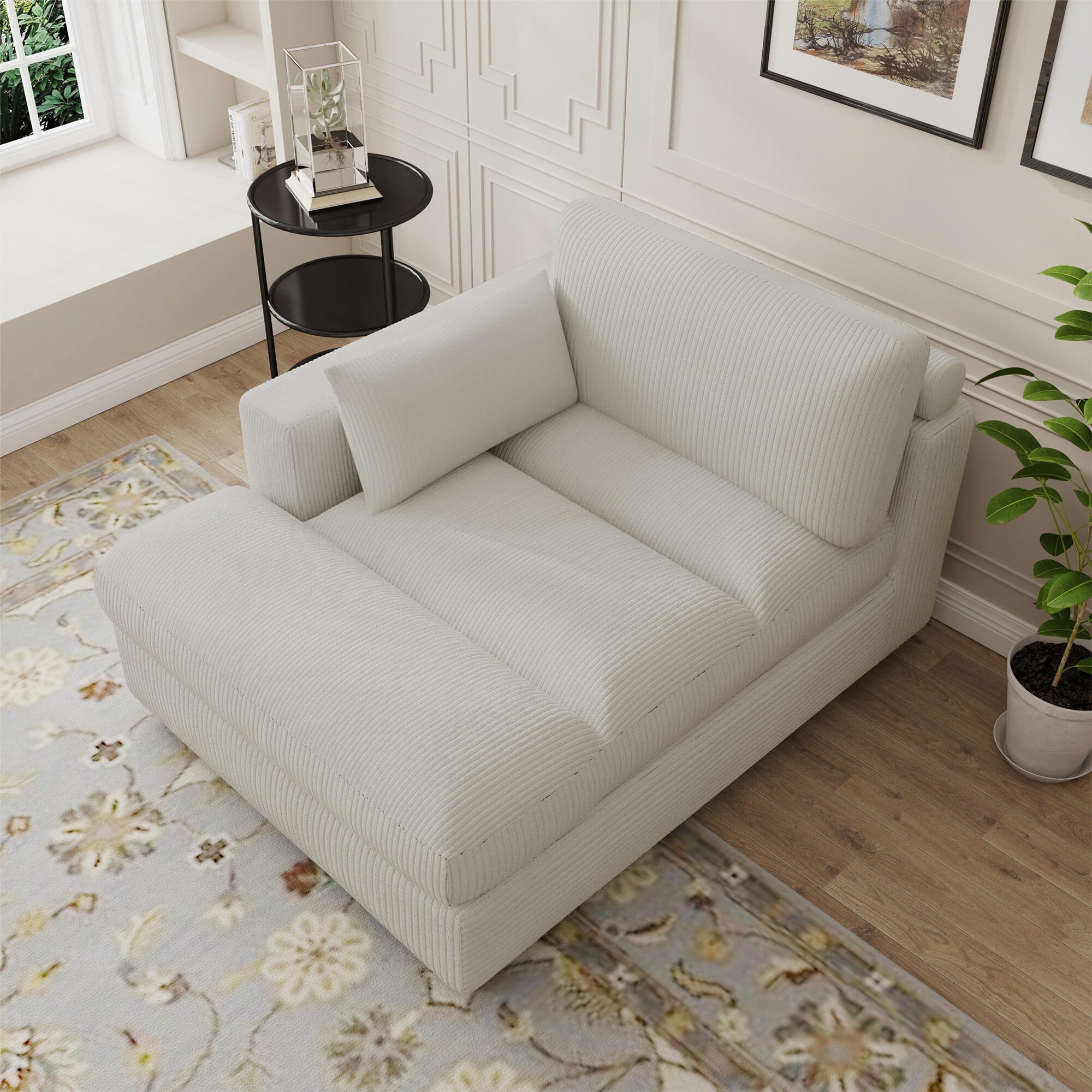 DREAMSIDEA Oversized Indoor Chaise Lounge Chair Modern Corduroy Sofa ...