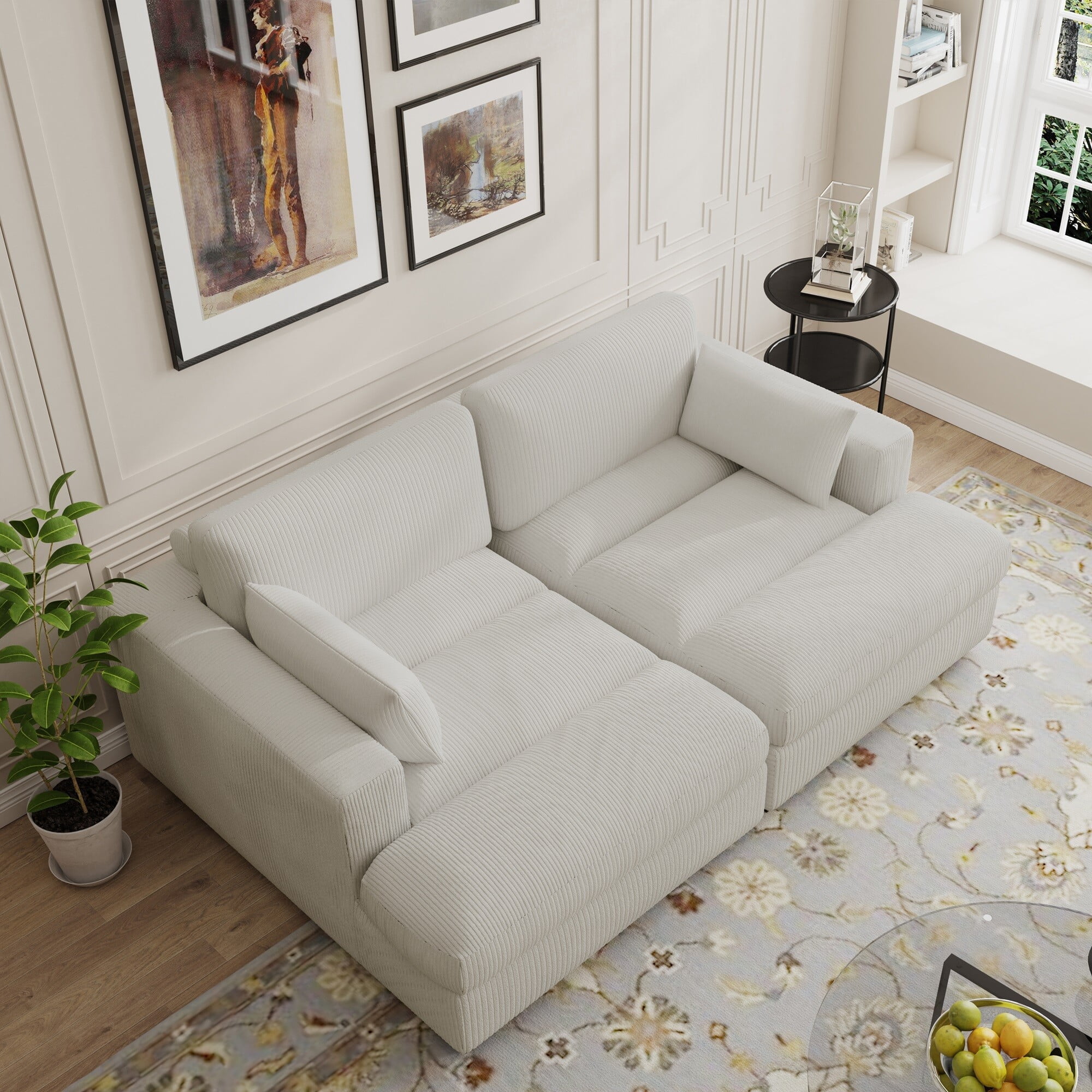 DREAMSIDEA Sea Salt Grey Chaise Lounge Indoor Furniture Upholstered ...