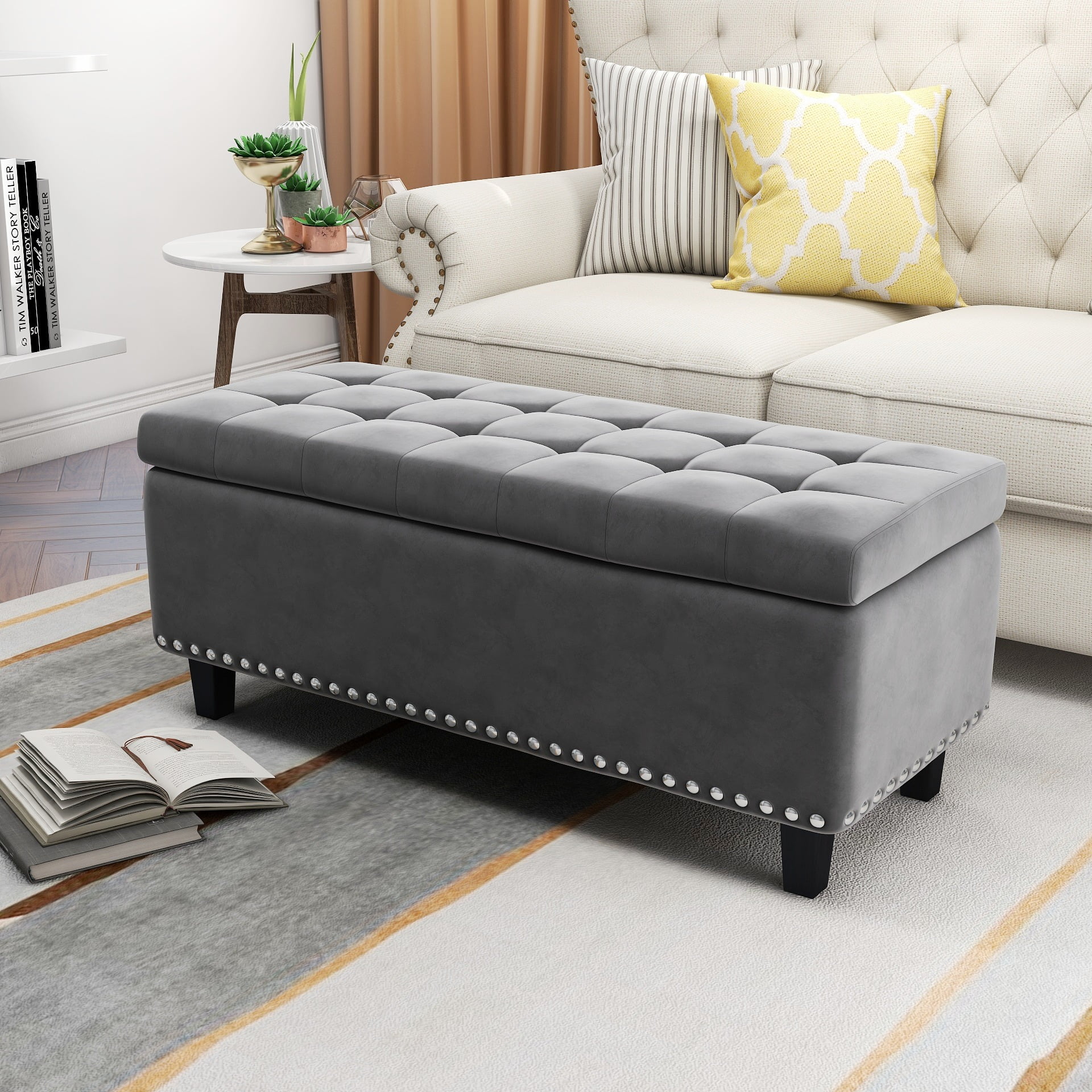 DREAMSIDEA Storage Ottoman Bench Bedroom Bench Holds up to 400lb, 41.3 ...