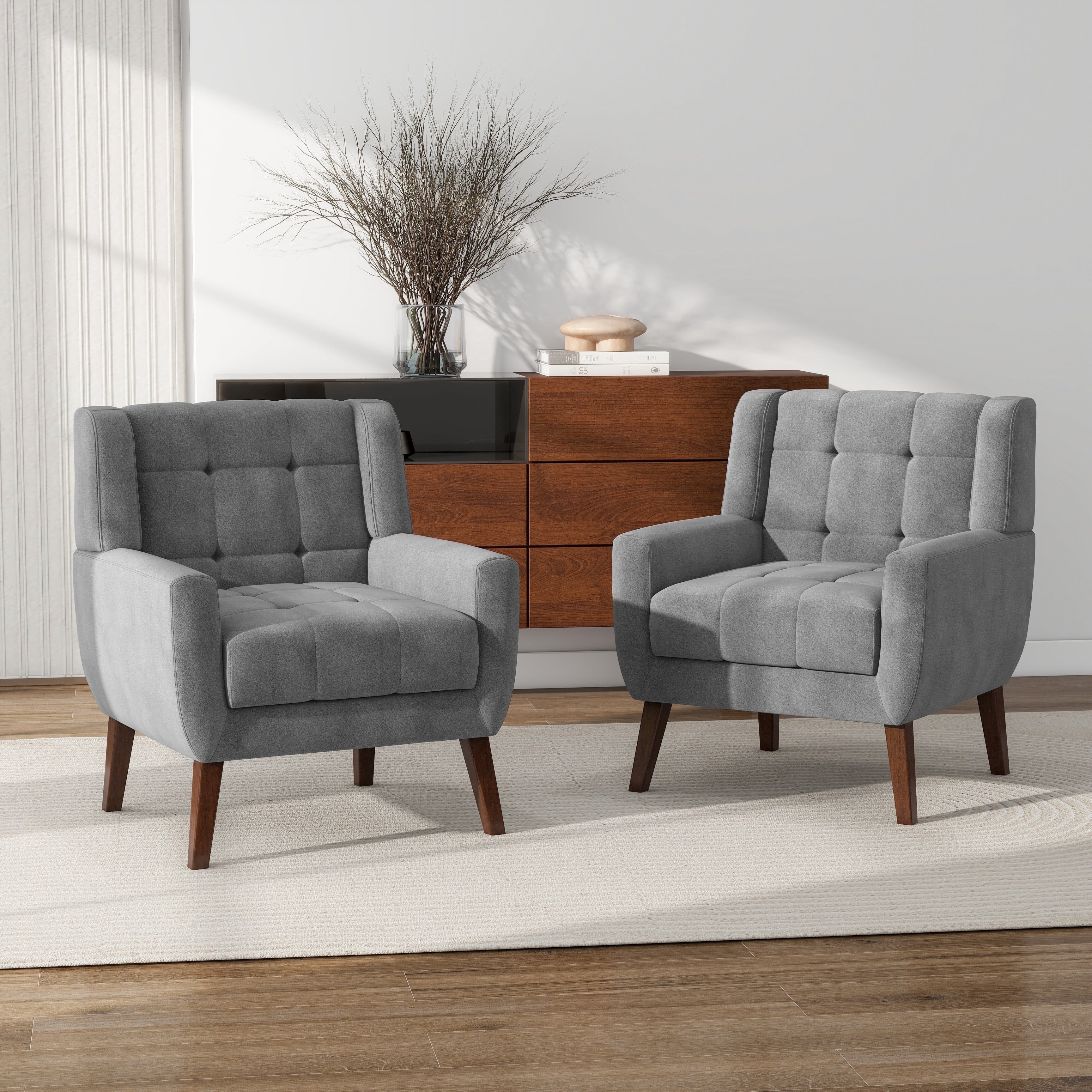 DREAMSIDEA Velvet Accent Chairs Set of 2 Living Room, Modern ...
