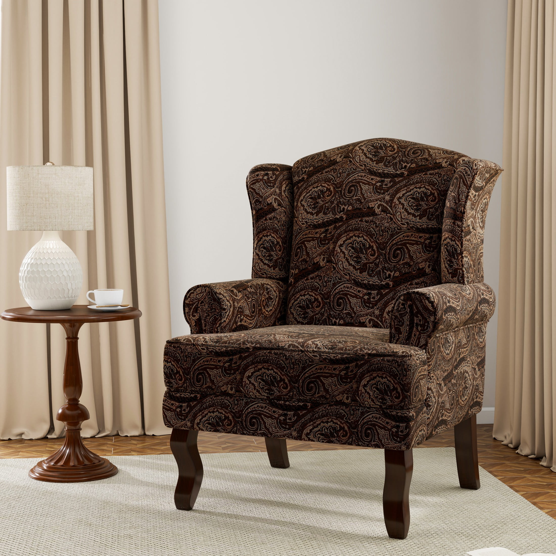 DREAMSIDEA Wingback Accent Chair High Back Accent Armchair for Living ...