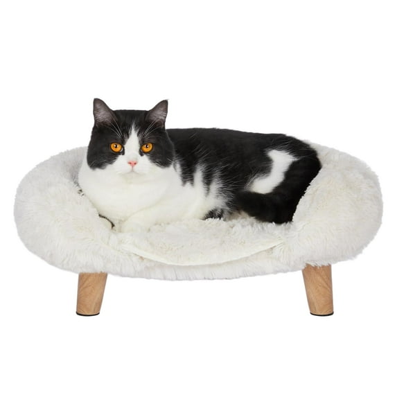 DREAMSOULE Elevated Pet Bed, Cat Dog Stool Bed with Sturdy Wood Legs ...