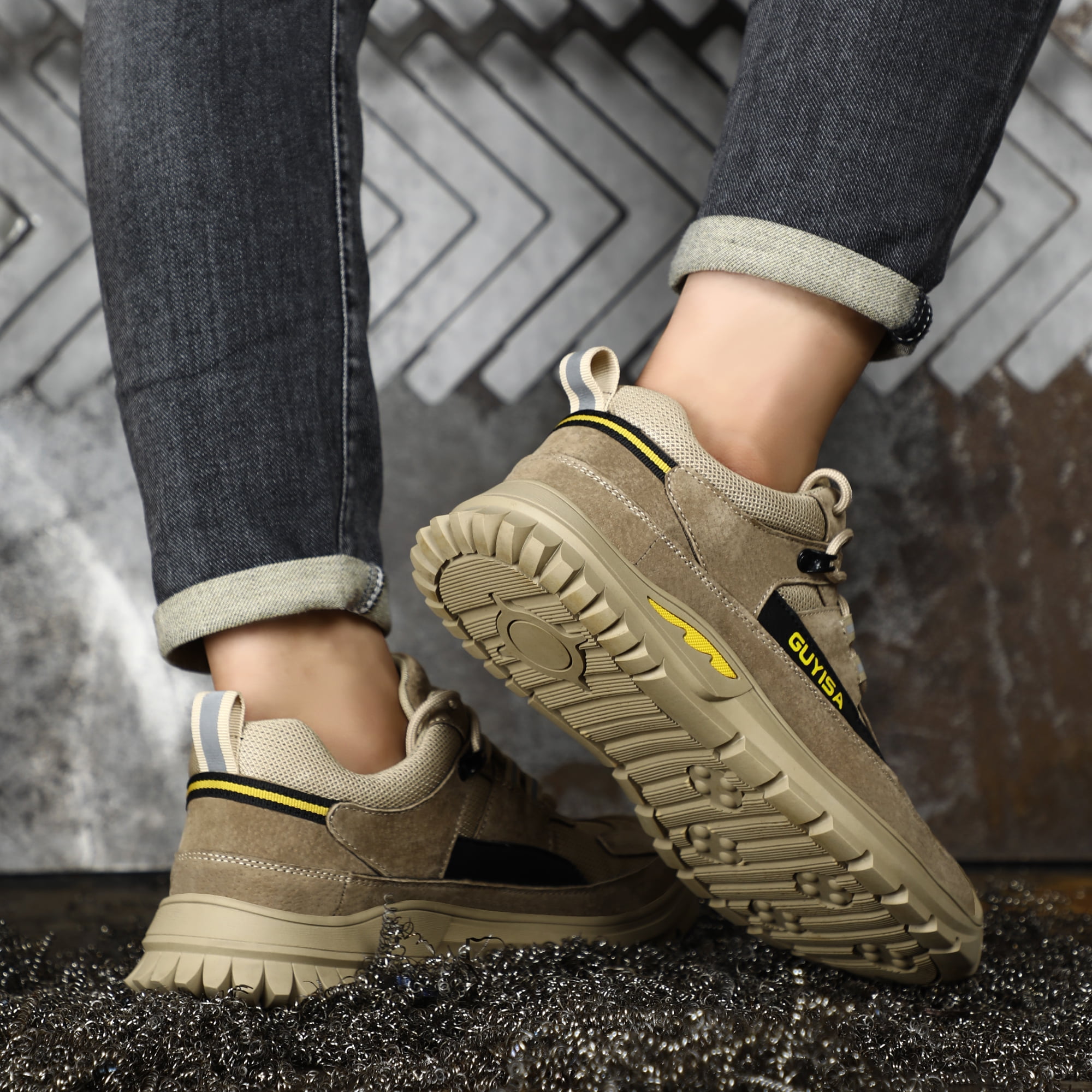 DREBO-All-Season Men's and Women's Kevlar Sole Steel Toe Work Boots ...