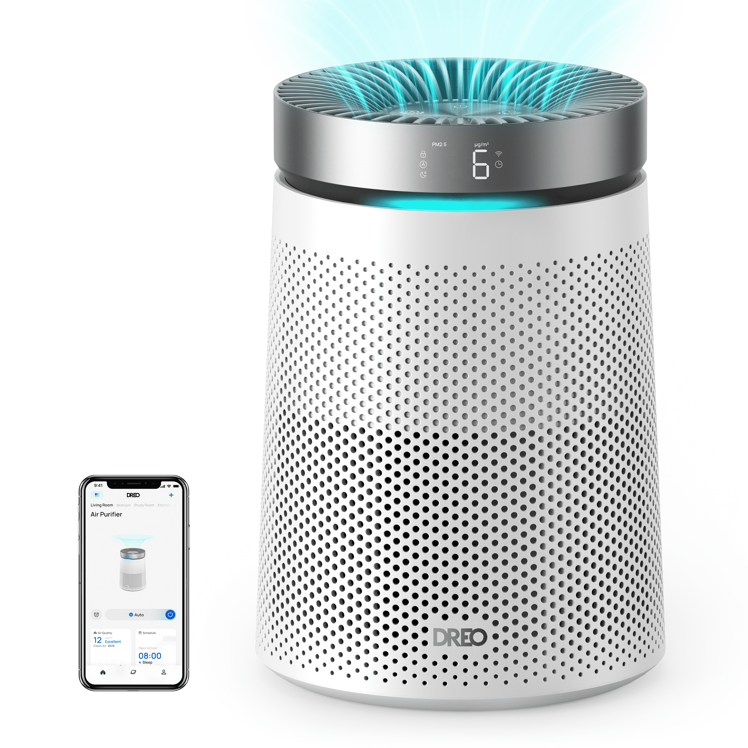 DREO Smart HEPA Air Purifier for Rooms Up to 1500 Sq.Ft/2H, Purifier ...