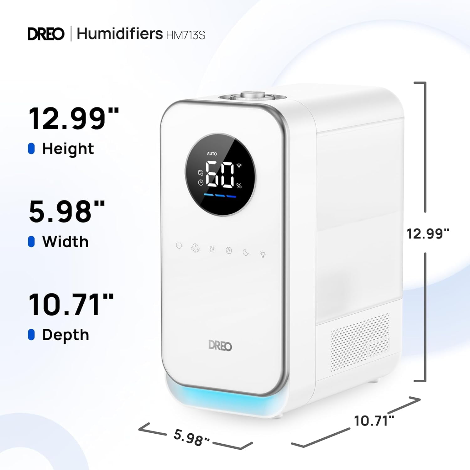 DREO Humidifiers for Bedroom, Top-filled Smart Quiet Cool Mist ...