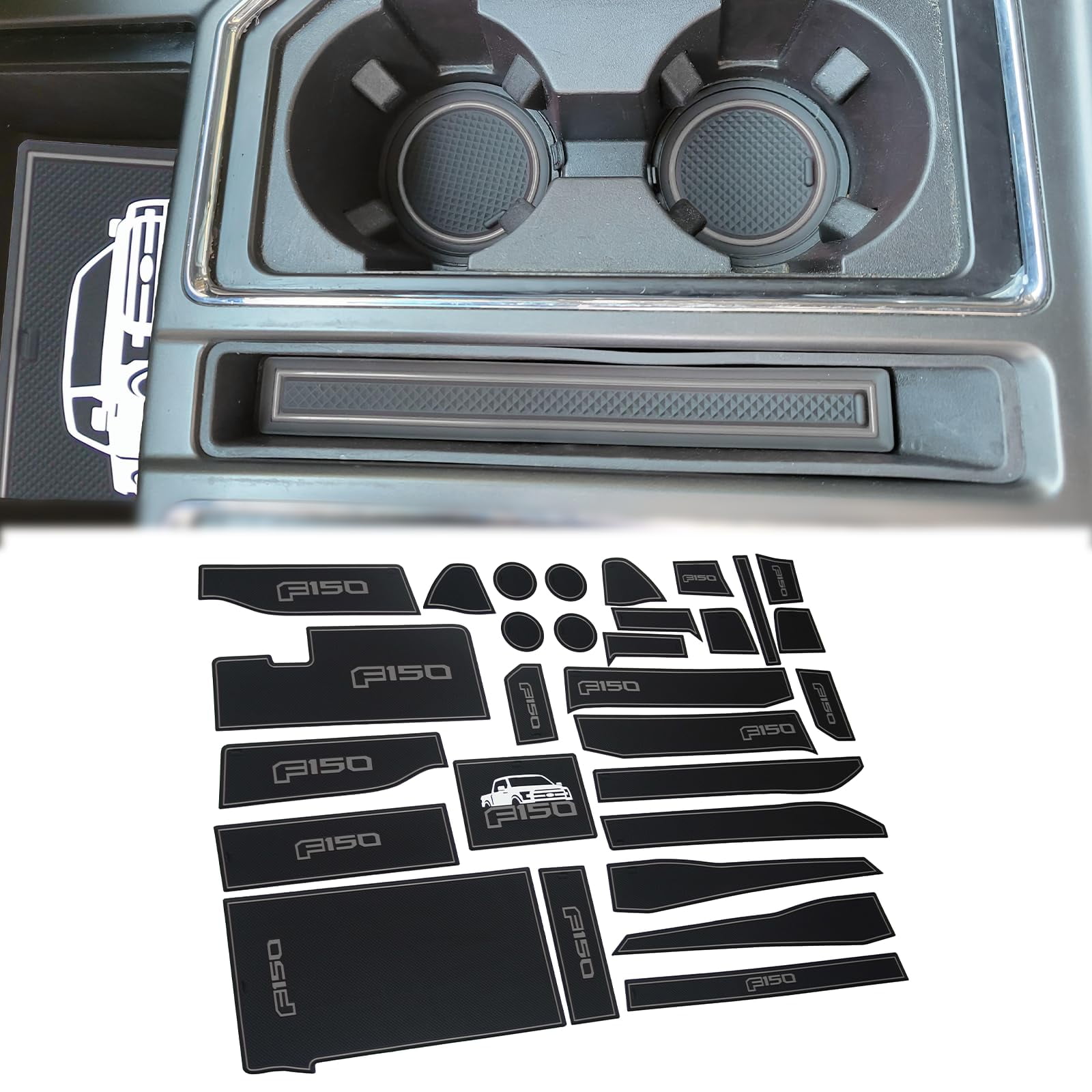 DREOOCAR Custom Fit Liner Mats Compatible with Ford F150 Accessories ...