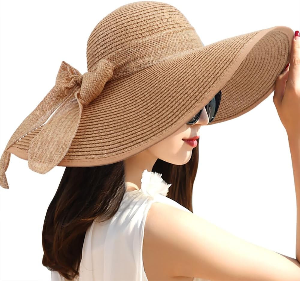 Dreshow Beach Hats For Women Big Straw Wide Brim Summer Hat Floppy