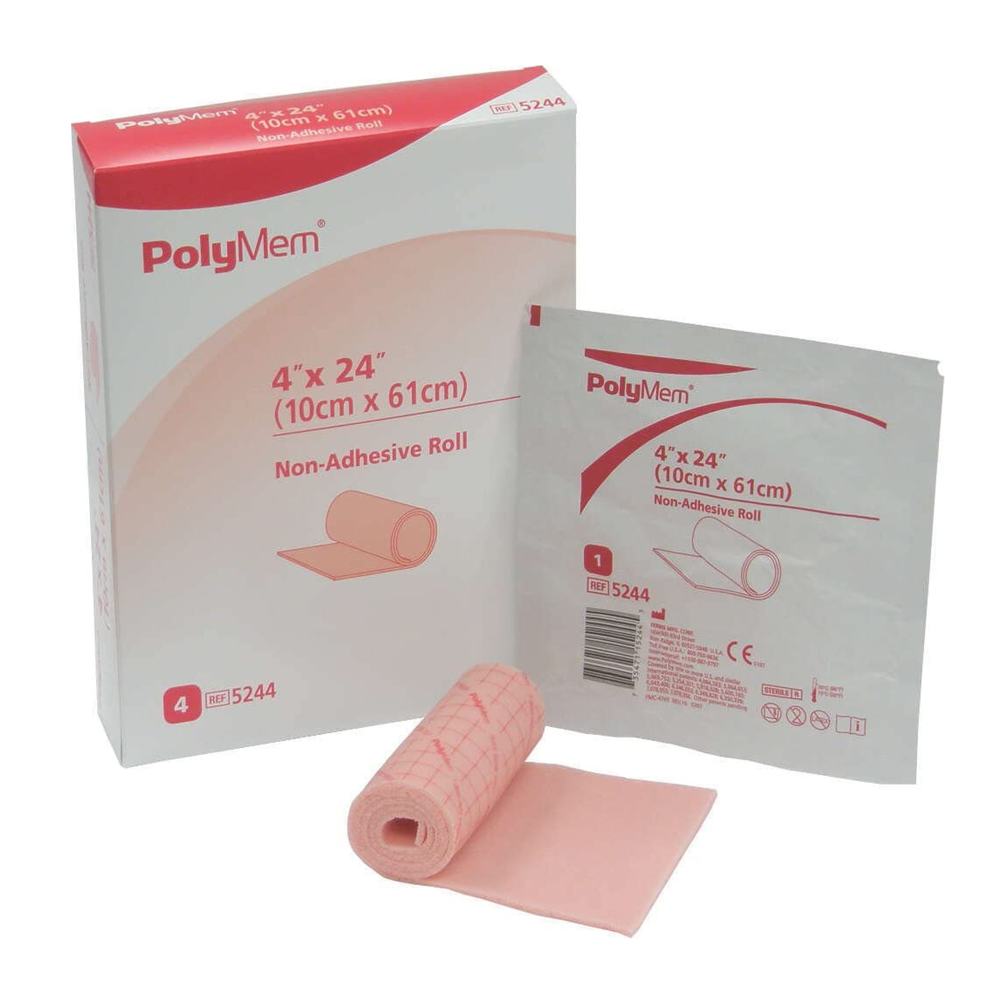 Foam Dressing PolyMem 4 X 24" Roll Non-Adhesive without Border Sterile ...