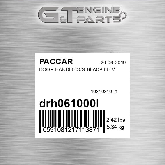 DRH061000L DOOR HANDLE O/S BLACK LH V fits Paccar (New OEM) - Walmart.com