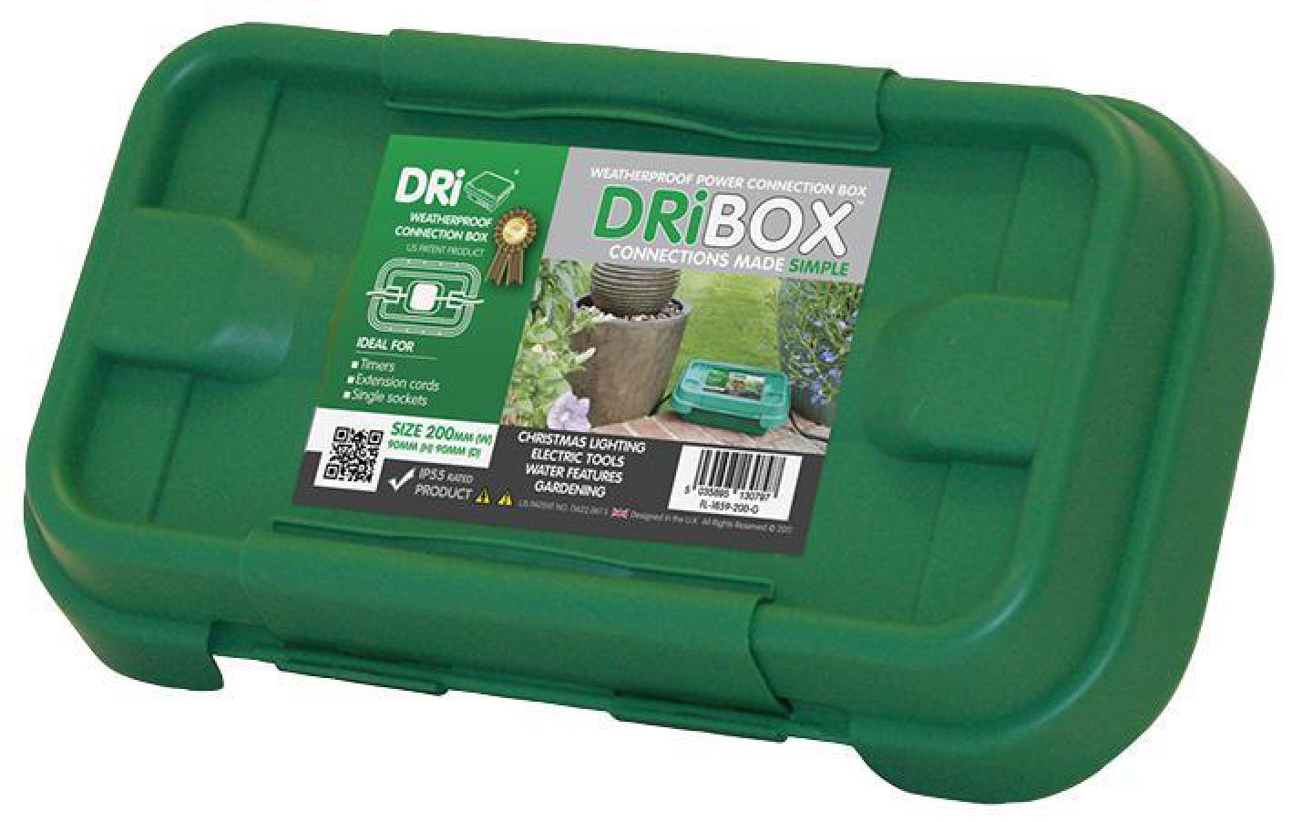 DRIBOX - Weatherproof PowerCord Connection Box, IP55, Green, 90mm x ...
