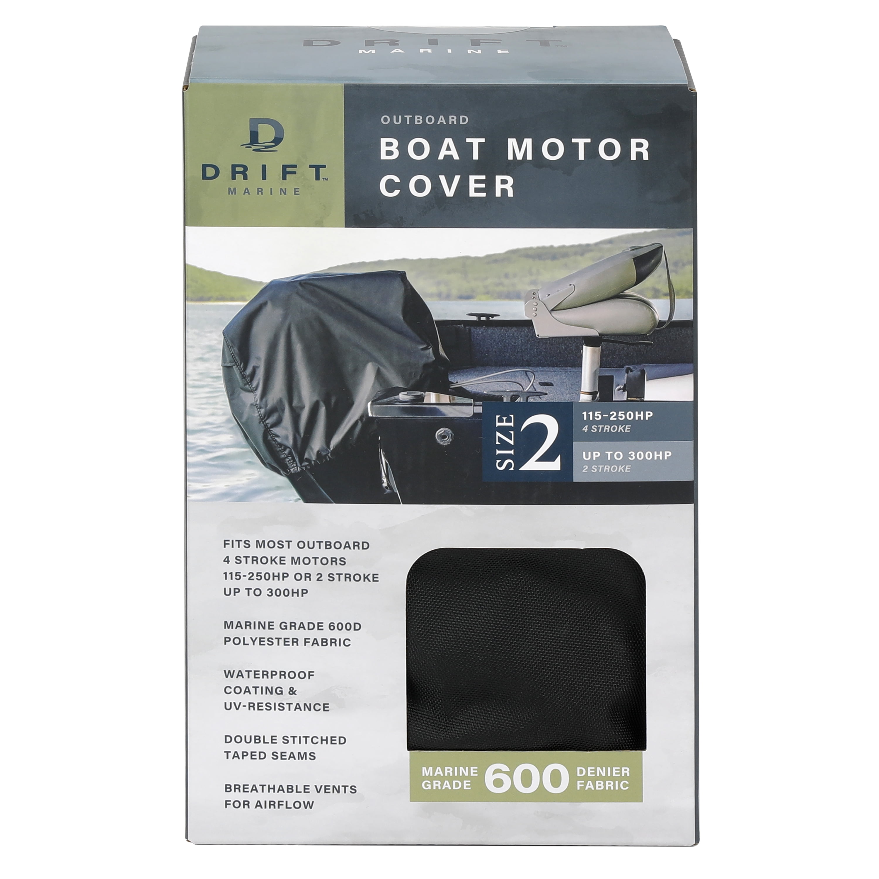 DRIFT Outboard Motor Cover Waterproof 600D Fits 250HP Motors - Walmart.com