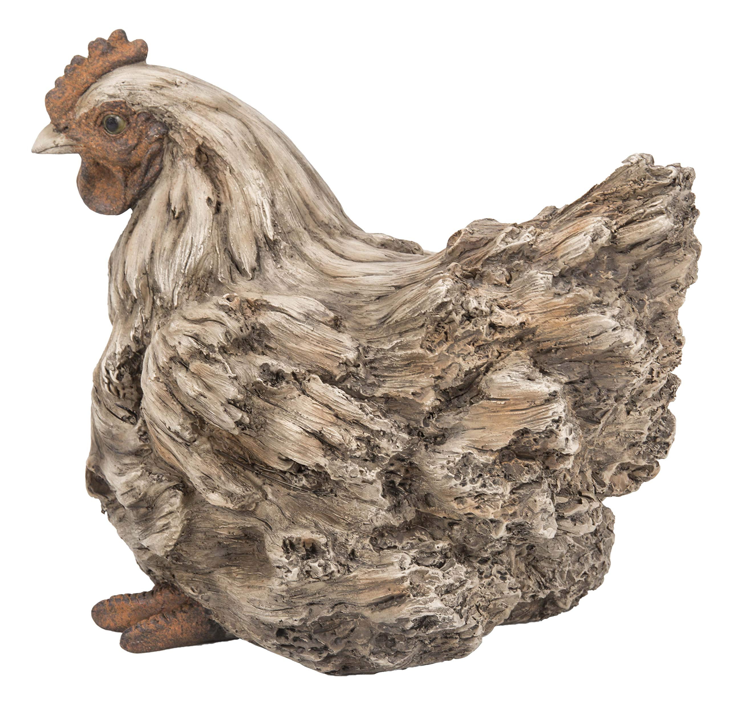 Free Shipping! Hi-Line Gift 87650-F Driftwood Squatting Hen Statue ...