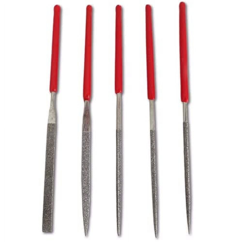 DRILAX Diamond Coated Needle File Set 5 Pcs 5-1/2″ Long Sharpening Tool ...