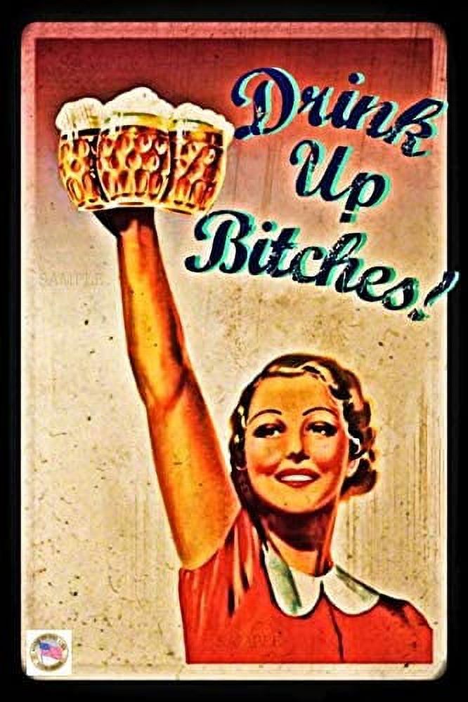 DRINK UP! Funny Bar Sign MADE IN USA! 8"x12" All Weather Metal Man Cave ...