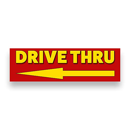 DRIVE THRU LEFT ARROW Vinyl Banner (Size Options) Large - 36x120 ...