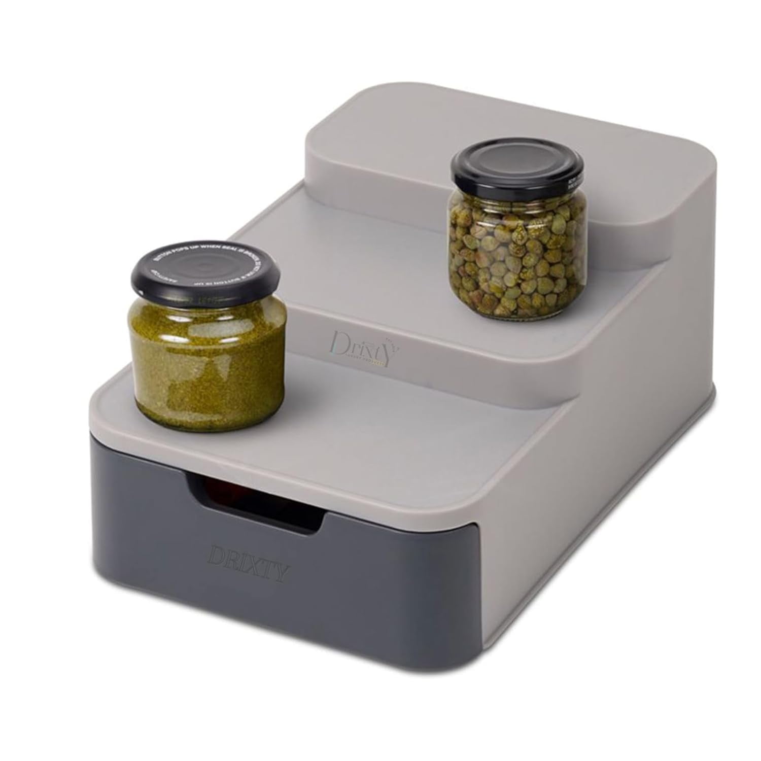 DRIXTY 3Tier Shelf Organizer With Drawer Step Rack for Kitchen Storage ...