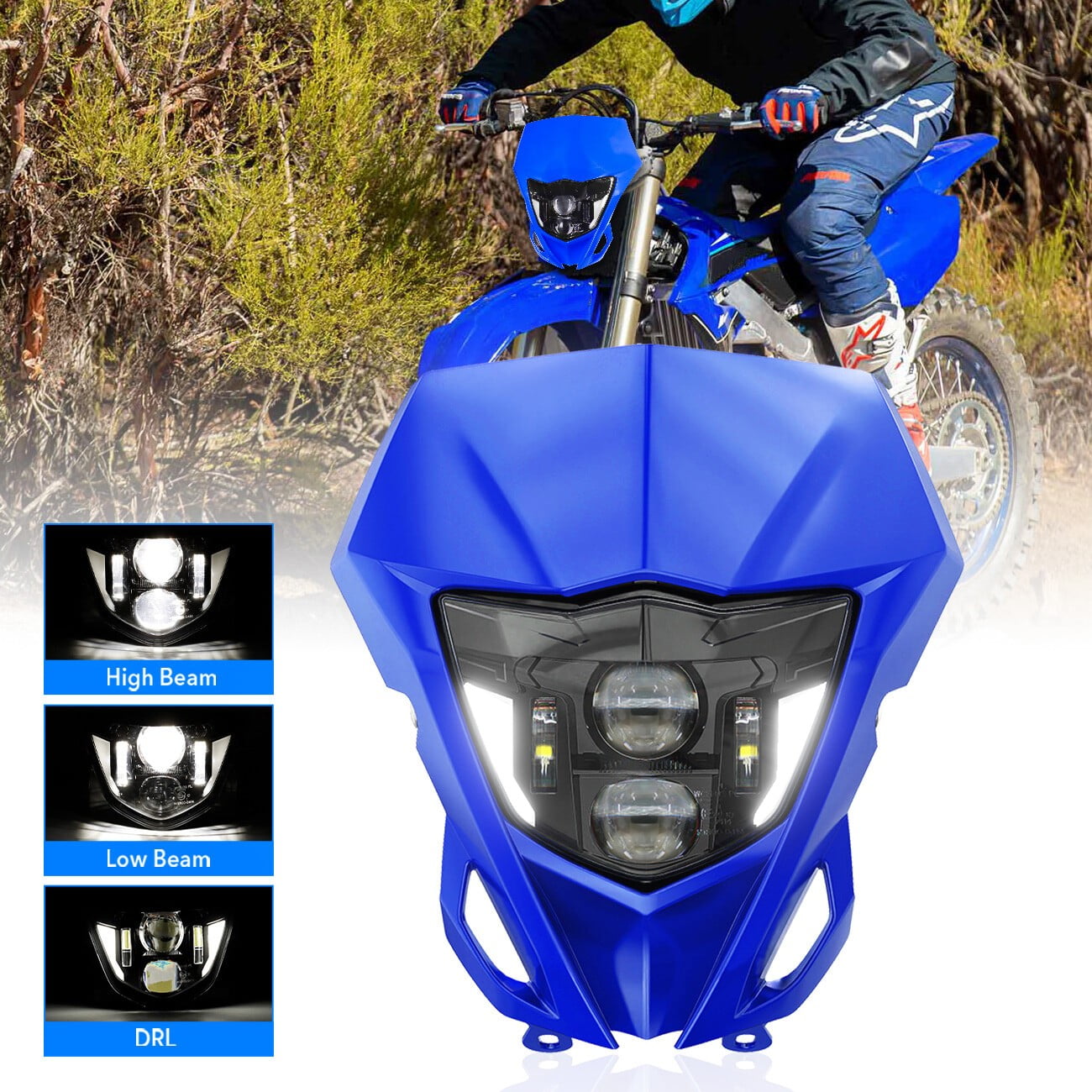 DRL LED Headlight Blue For Yamaha WR450F WR250F 2007 2008 2009 2010 ...