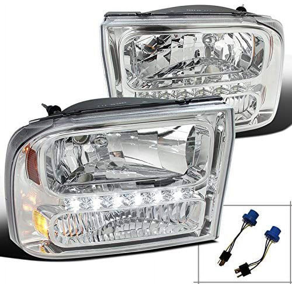 DRL LED Light Strip 1 Piece Headlight Head Lamp Replacement in Chrome ...