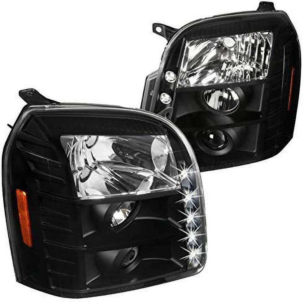 DRL LED Light Strip Projector Headlight Head Lamp Replacement in Black ...