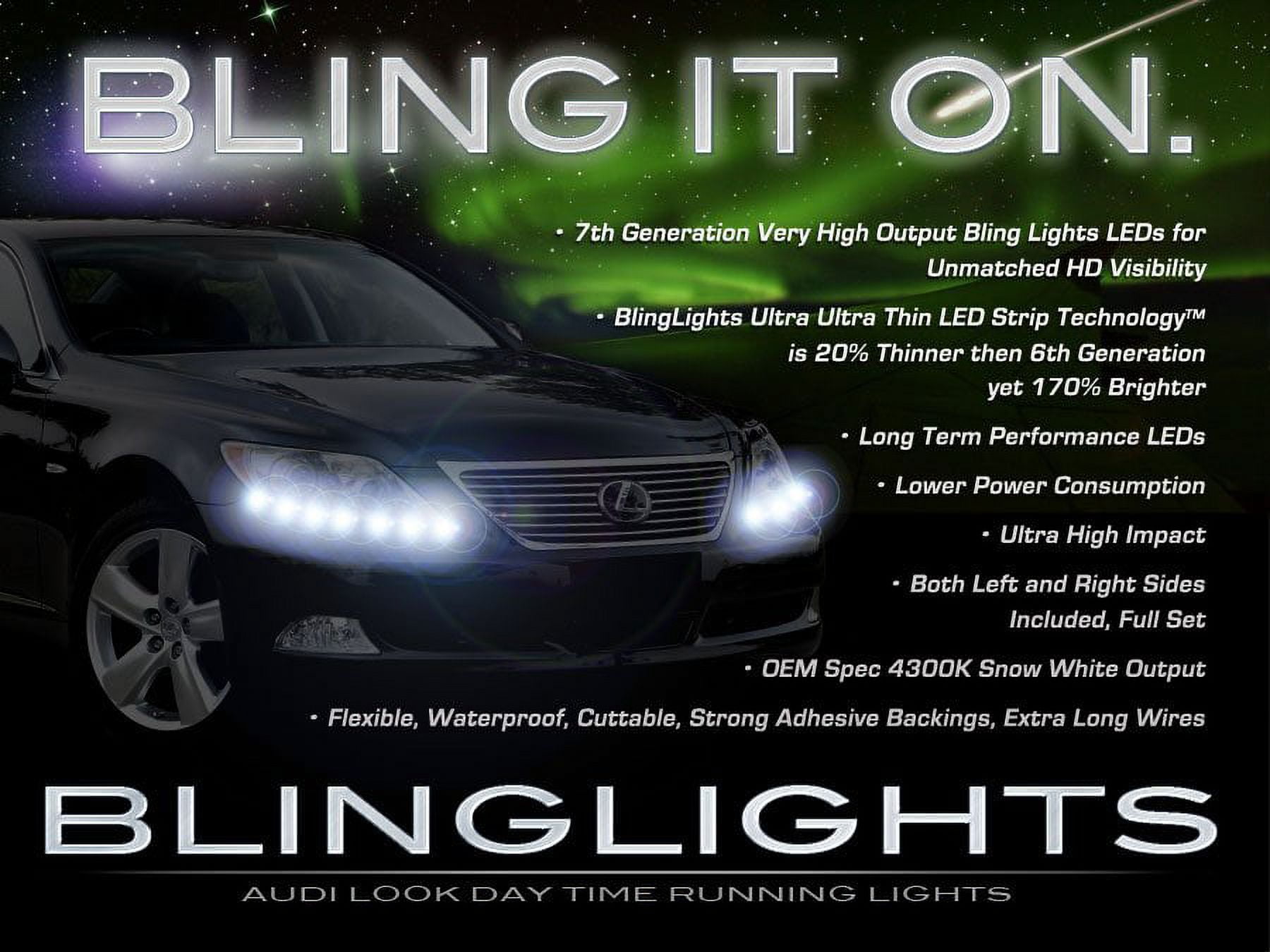 For Lexus LS400 LS LED DRL Strip Lights Headlamps Headlights Head Lamps ...