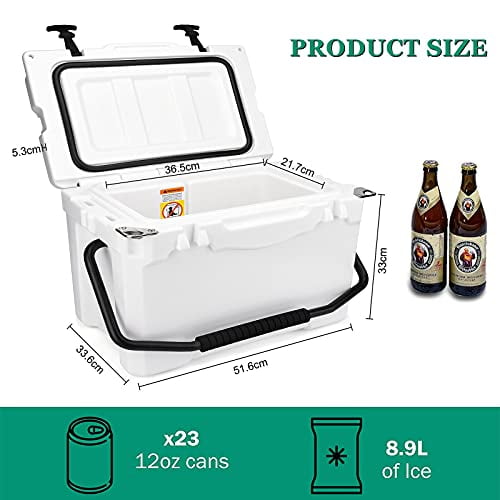 DRM Camping Cooler Grey 20 Quart Camping Ice Chest Plastic Outdoor - Walmart.com