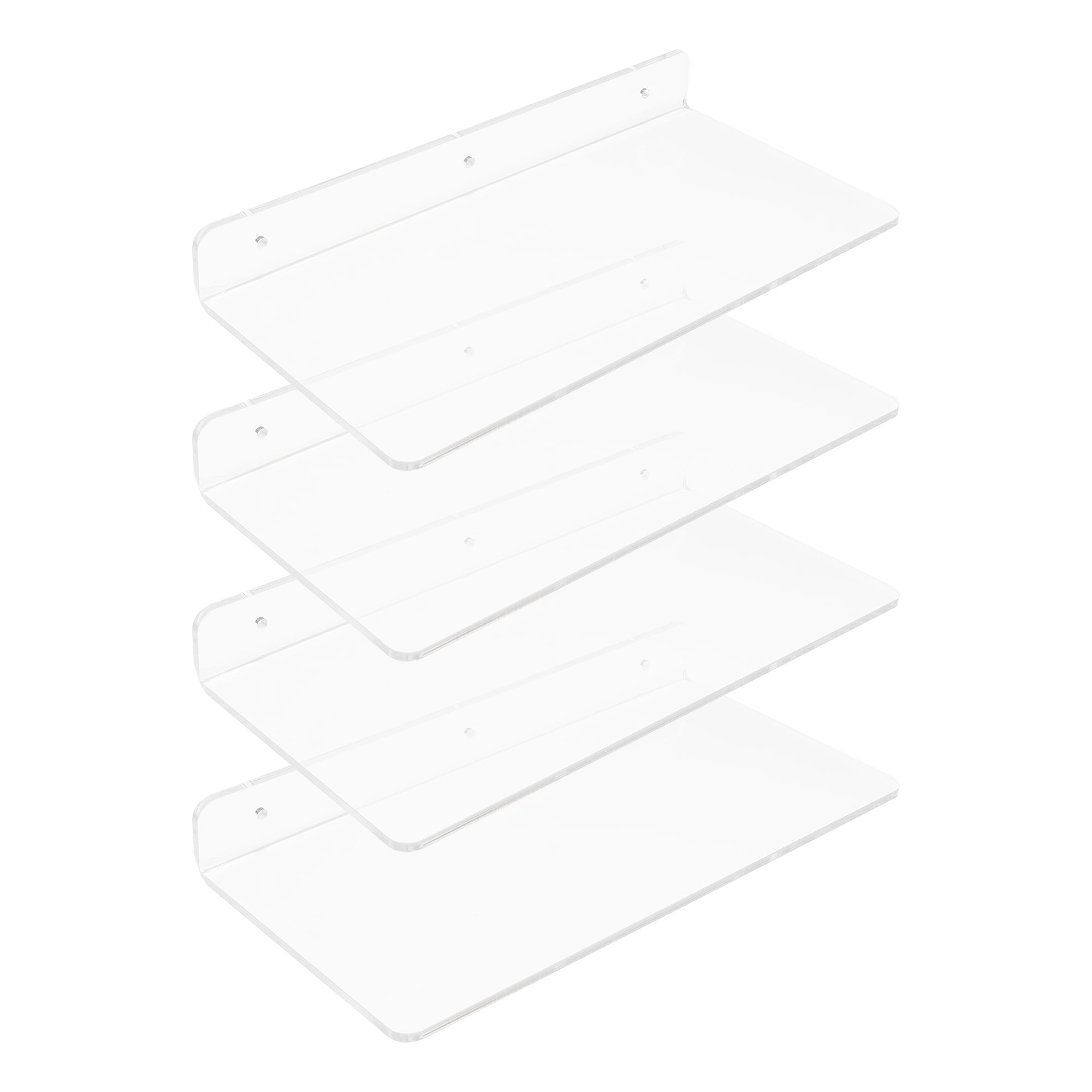 DRMHM Acrylic Floating Shelves Wall Mounted, Clear Acrylic Shelves for ...