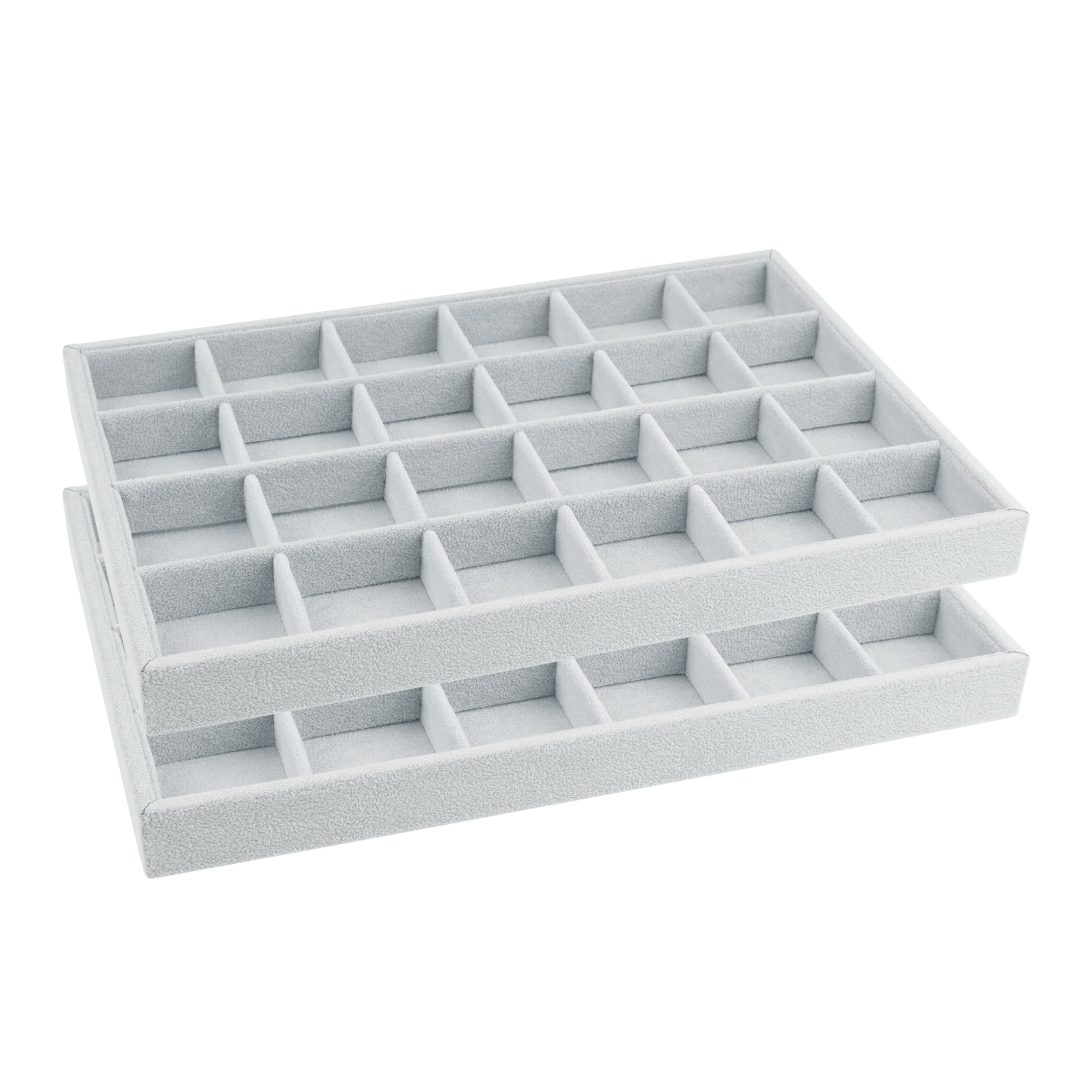 REGALWOVEN Uxcell Set of 2 Stackable Velvet Accessory Organizer Trays ...
