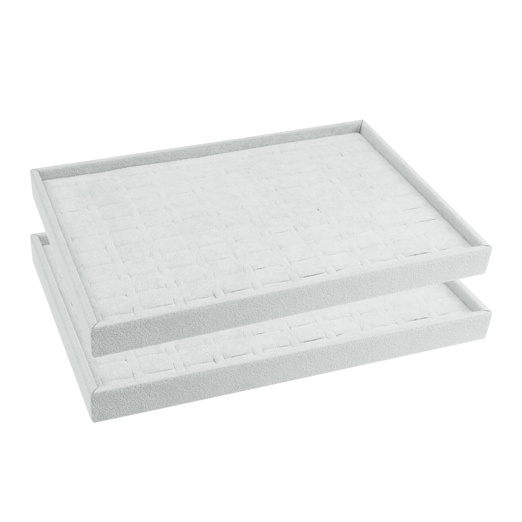 REGALWOVEN Set of 2 Stackable Velvet Accessory Organizer Trays with ...