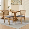 DRNANLIT Farmhouse Rattan Dining Chairs Set of 2, Mid Century Modern ...