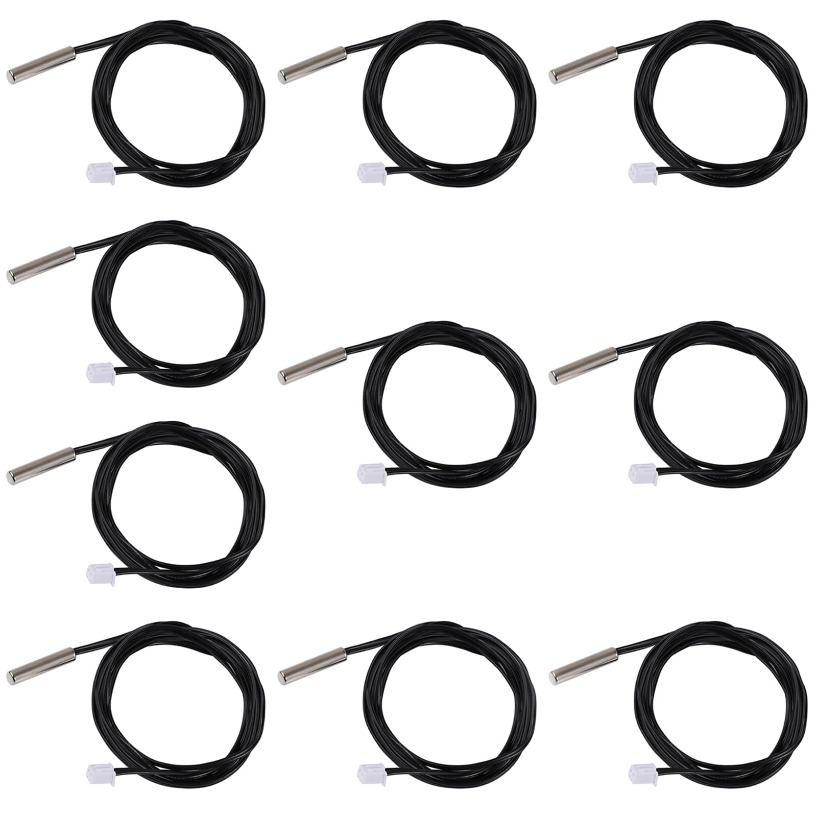 DROK 10K Temperature Sensor Probe, 10pcs 1 Meter Waterproof Temp Sensor ...