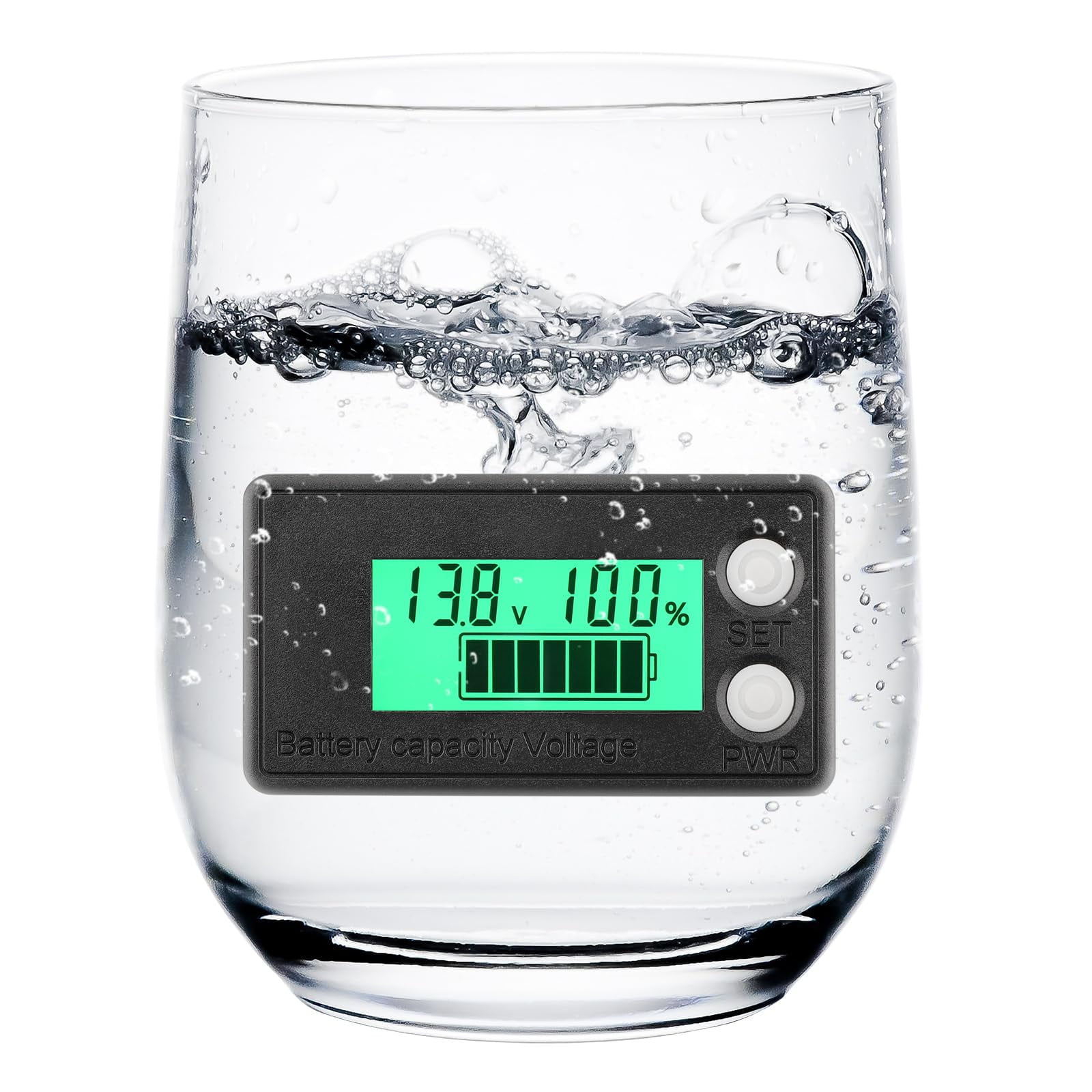 DROK Waterproof Battery Monitor 12V 24V 36V 48V 72V Battery Meter 8 ...