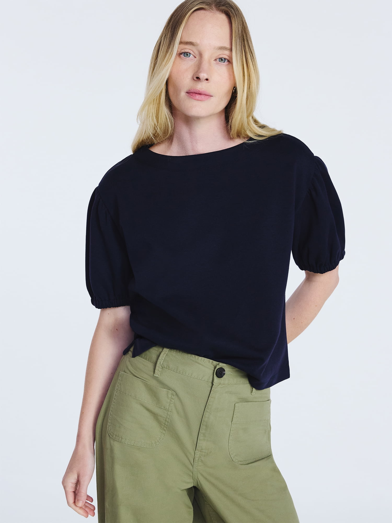 Free Assembly Women's Puff Sleeve Tee, Sizes XS-XXL - Walmart.com