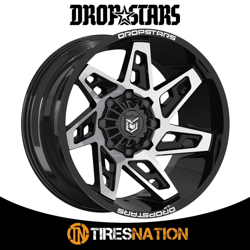 DROPSTARS 653mb deep concave 22x12 -44et 108.00mm gloss black mirror ...