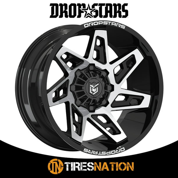 DROPSTARS 653mb deep concave 22x12 -44et 108.00mm gloss black mirror ...