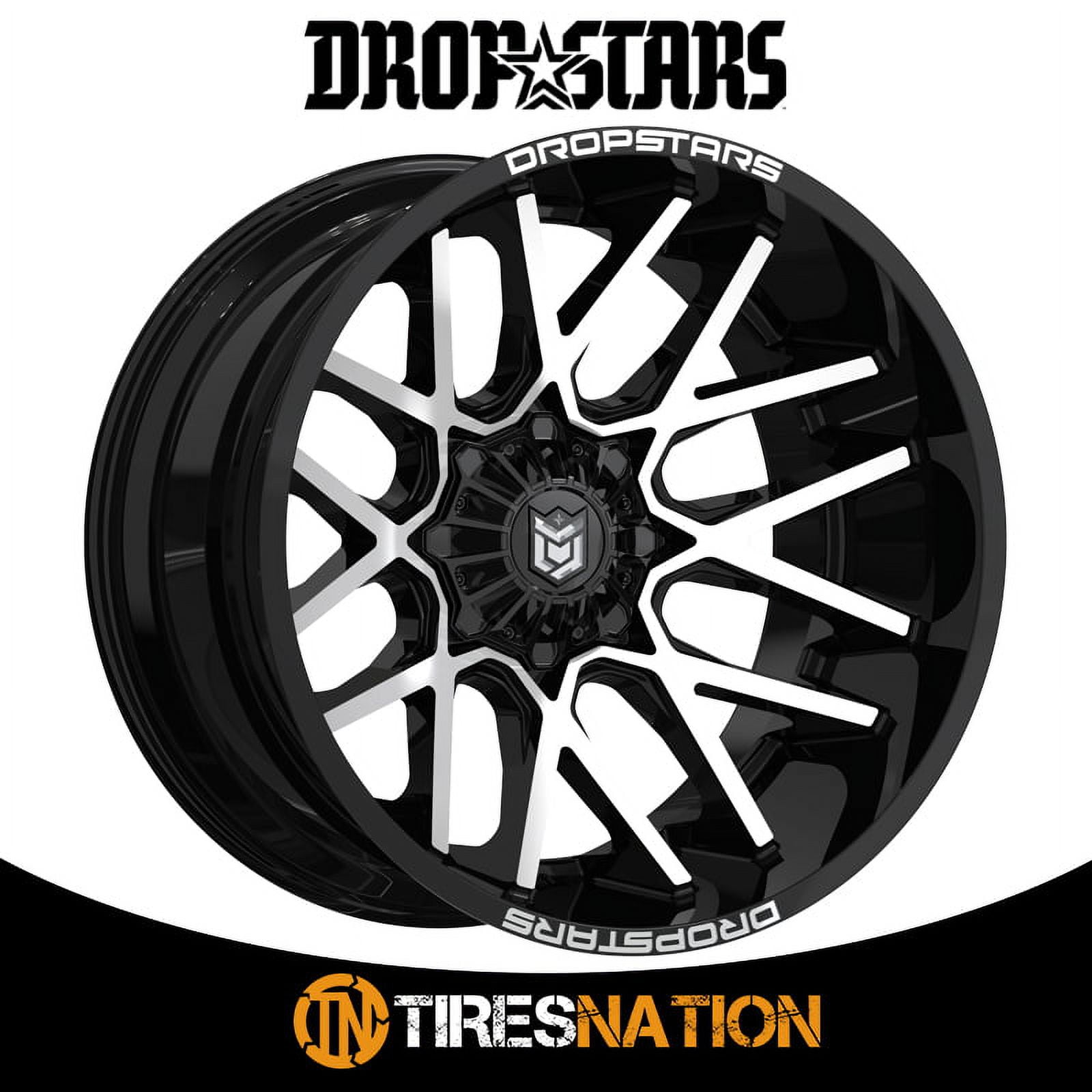 DROPSTARS 654mb deep concave 24x14 -76et 108.00mm gloss black mirror ...