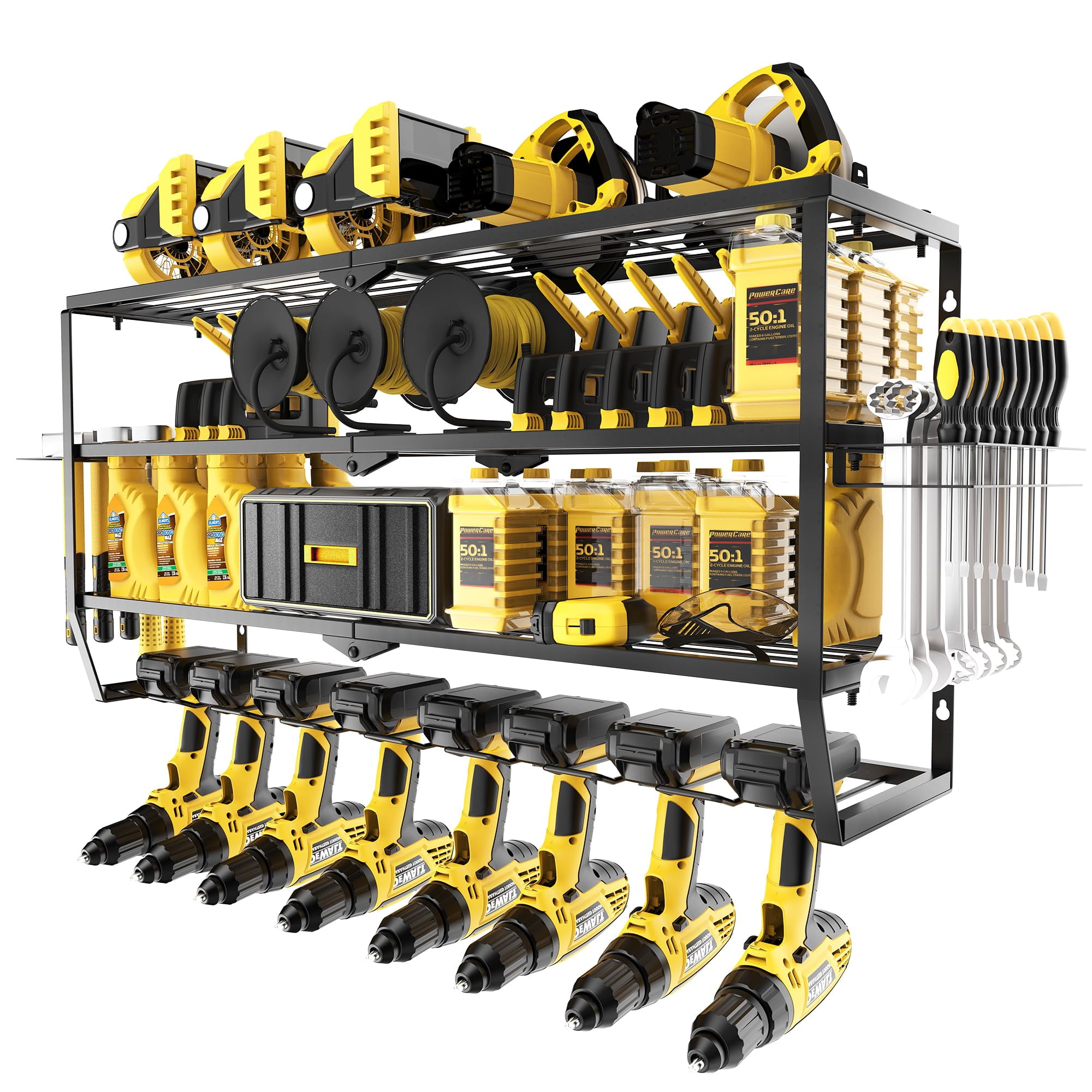 DRQ Large Power Tool Organizer Wall Mount, Heavy Garage Tool Organizer ...