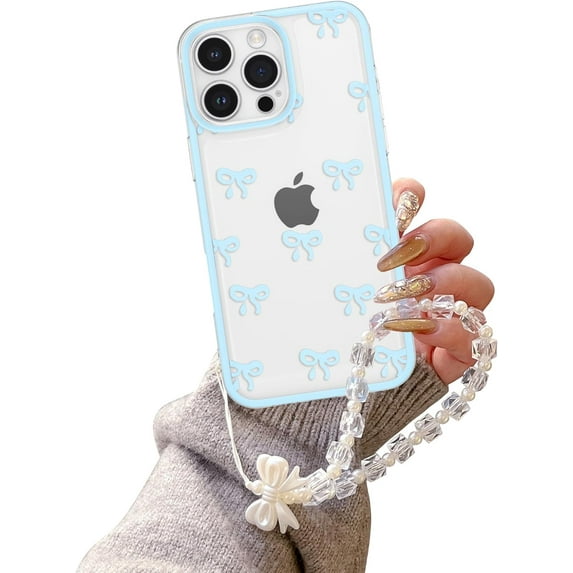 DRQSFA-Case for iPhone 15 Pro Max, Clear Cute Ribbon Bowknot Aesthetic ...