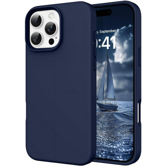 DRQSFA-Case for iPhone 16 Pro Max 6.9'' Smooth Liquid Silicone Soft Gel ...