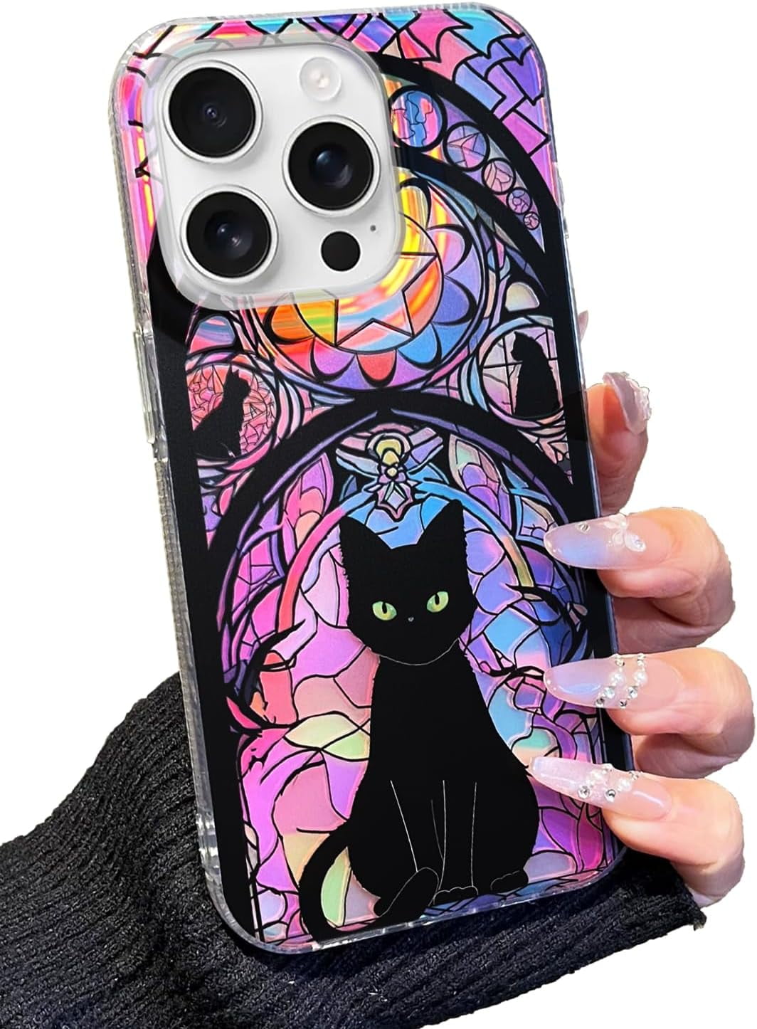 DRQSFA-Compact Case for iPhone 16 Pro Halloween cat Design,Cute ...