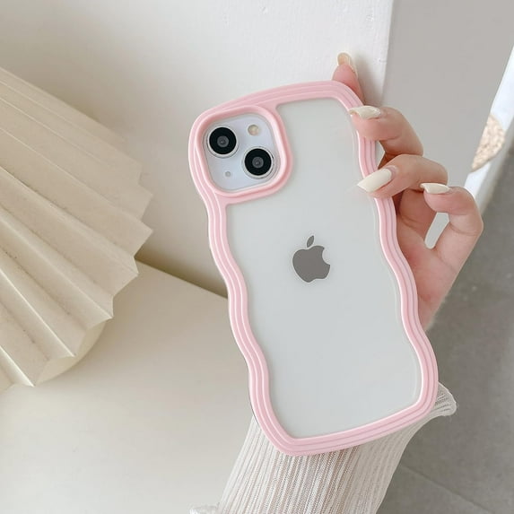DRQSFA-Compatible with iPhone 11 Pro Max Case, Cute Curly Wave Frame ...