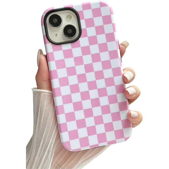 DRQSFA-Compatible with iPhone 15 Case Cute Aesthetic Checkerboard ...