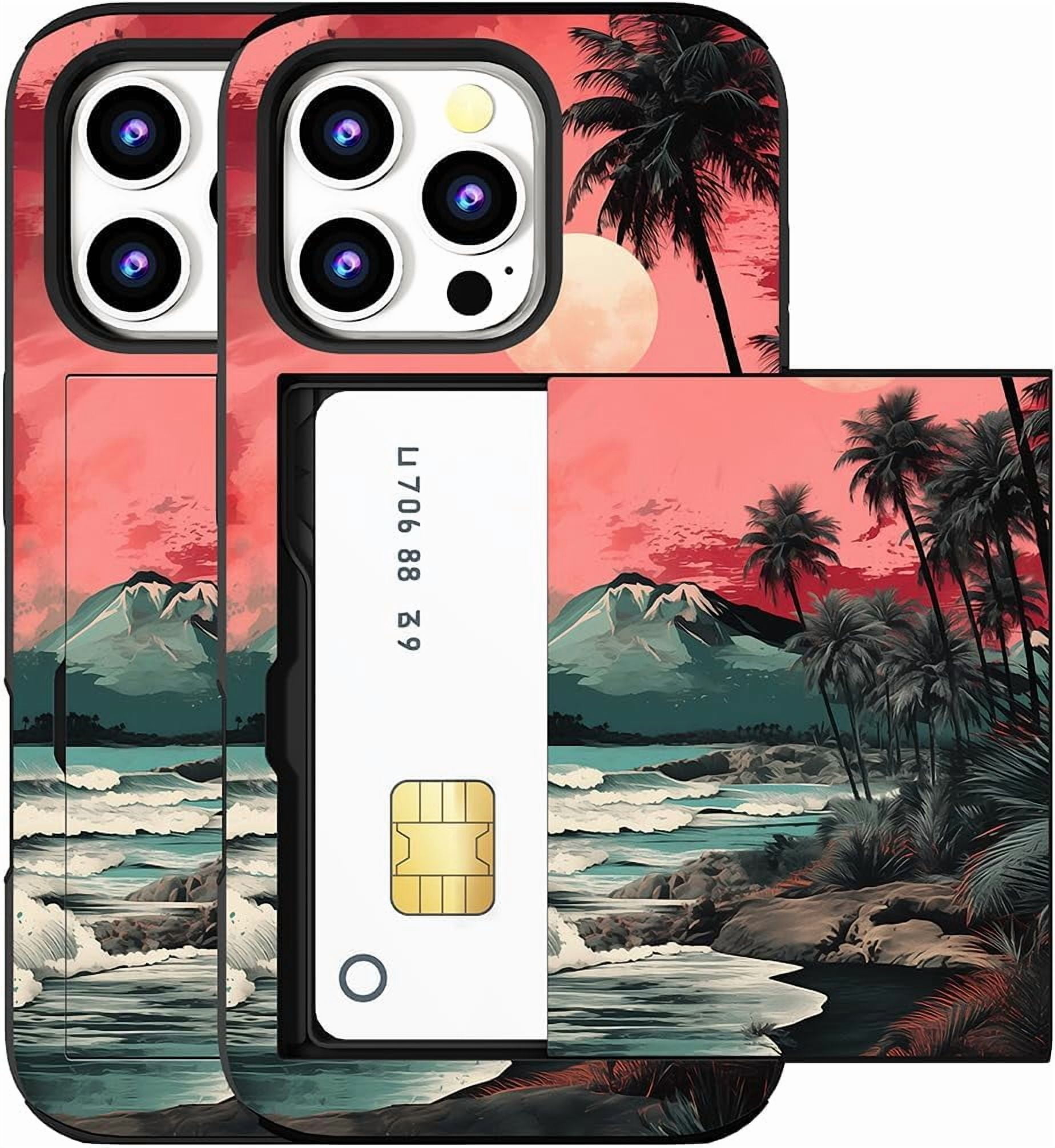 DRQSFA-Compatible for iPhone 16 Pro Max Case with Card Holder Cute ...