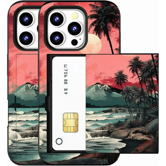 DRQSFA-Compatible for iPhone 16 Pro Max Case with Card Holder Cute ...